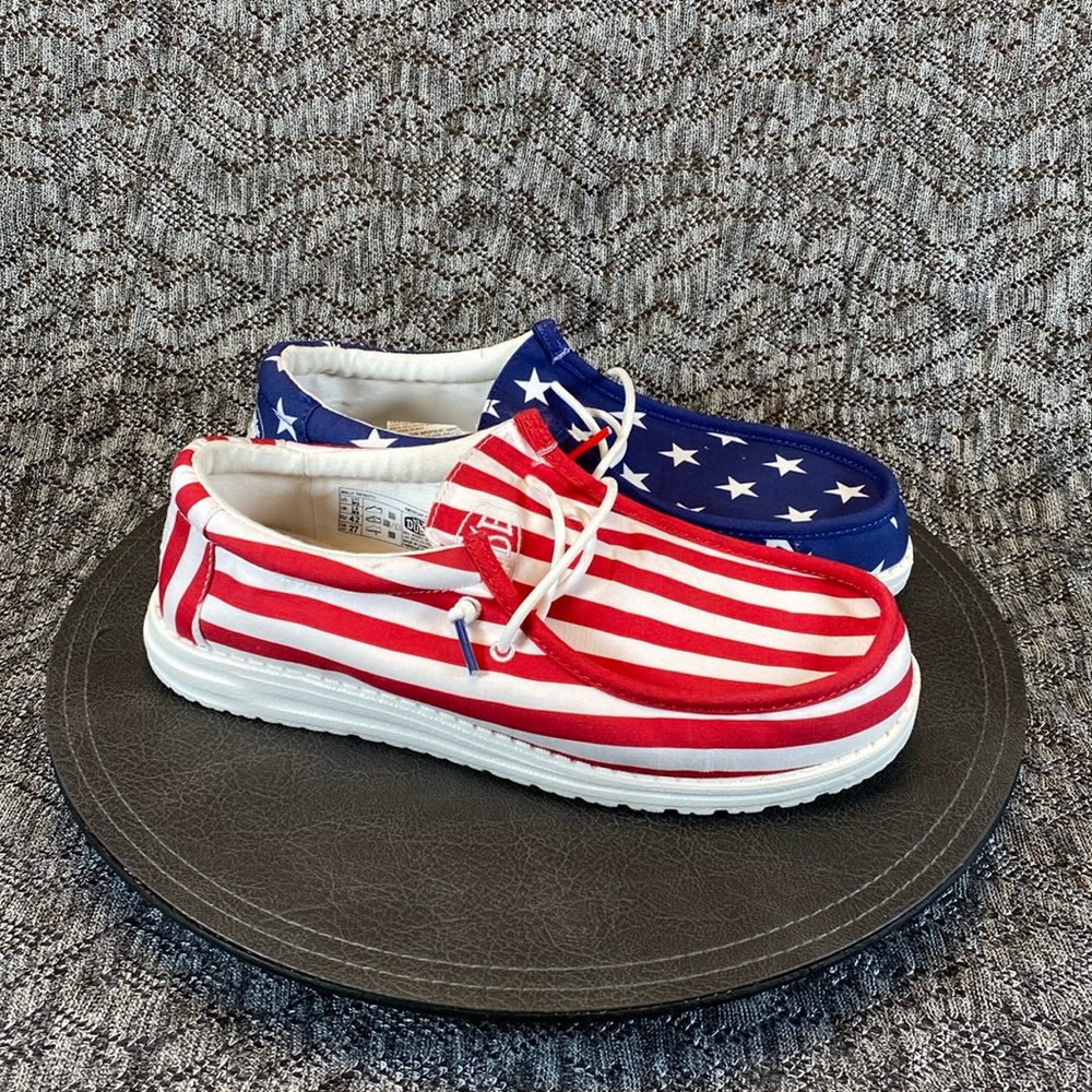 Hey Dude Wally Patriotic Sneakers American Flag - Gem